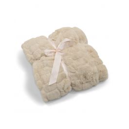 Bubble beige - plaid syntetisk pels