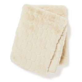 Bubble beige - plaid syntetisk pels