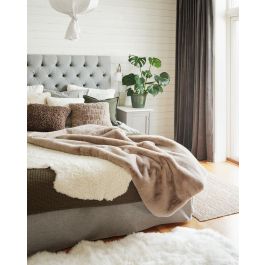 Fluffy taupe - plaid i imiteret pels/faux fur